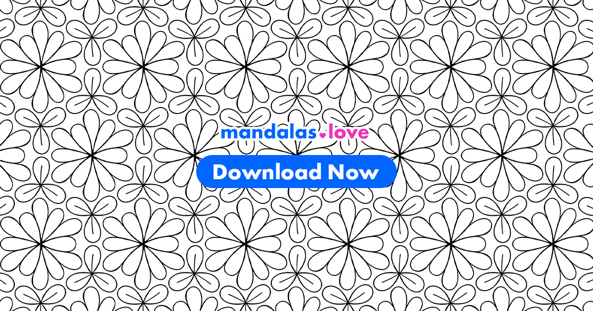 Complex Abstract Flowers Coloring Page - Full-Page Detailed Design
