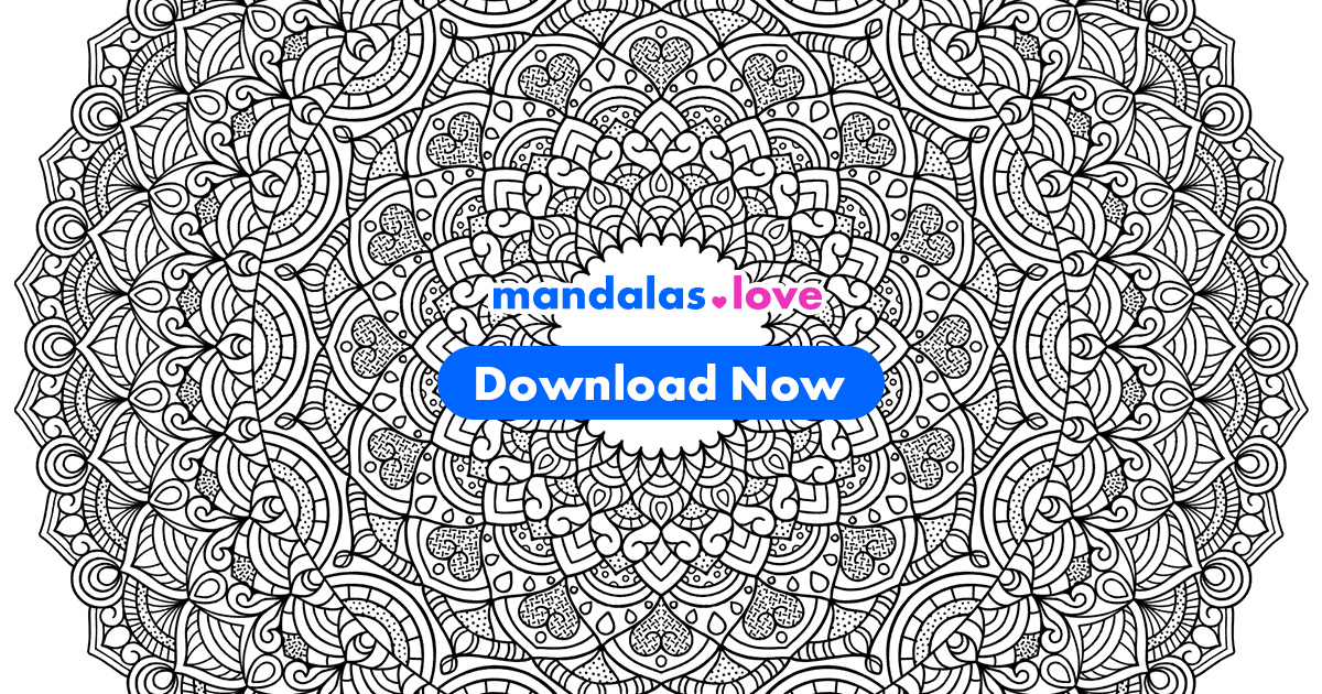 Cute Complex Advanced Mandala Coloring Page - Intricate Designs