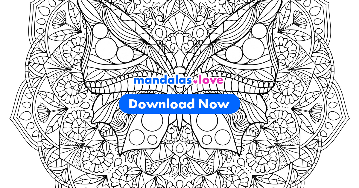 Zentangle Butterfly Mandala Coloring Page - Intricate Design