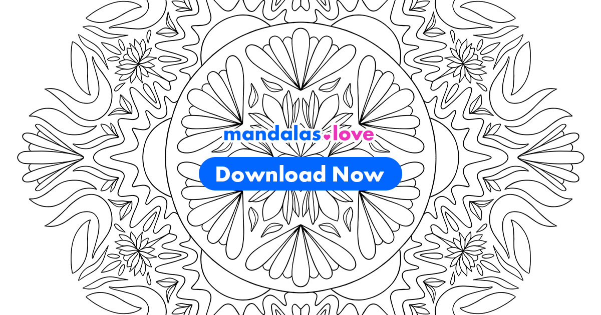 Free Flowing Flame Mandala Coloring Page - Dynamic Fire Design PDF